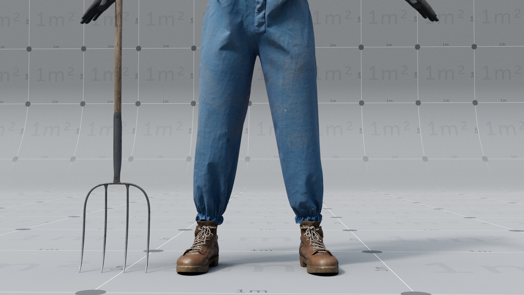 ArtStation - PBR 3D model - Farmer with fork - animation ready - 6x 4K UDIMs | Resources