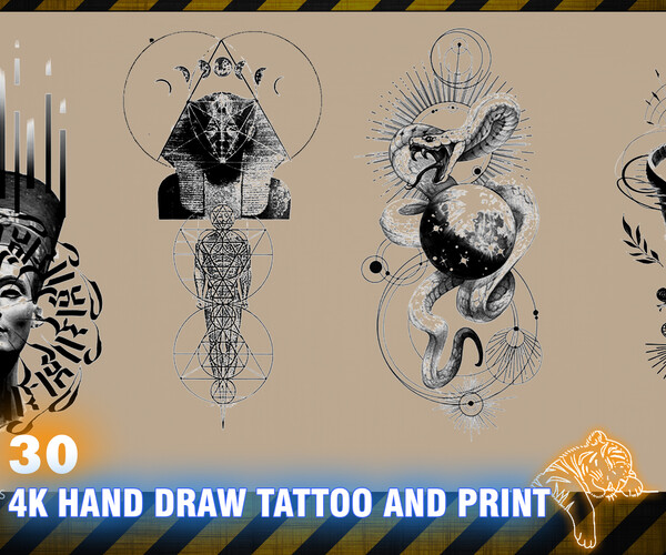 ArtStation - 30 4K HAND DRAW TATTOO AND PRINT - HIGH QYALITY ...