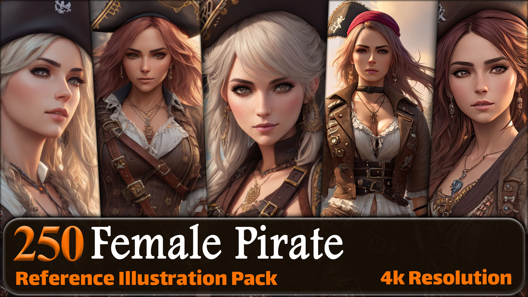 ArtStation - 250 Female Pirate Reference Pack | 4K | v.1 | Artworks