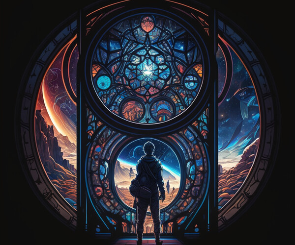 ArtStation - Sci-Fi Stained Glass Pack (5 Images) | Artworks