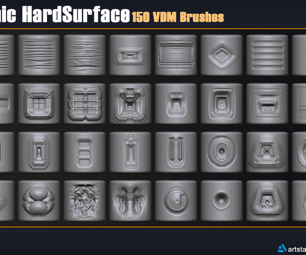 ArtStation - Organic Hardsurface | 150 VDM Brushes for Zbrush | Brushes