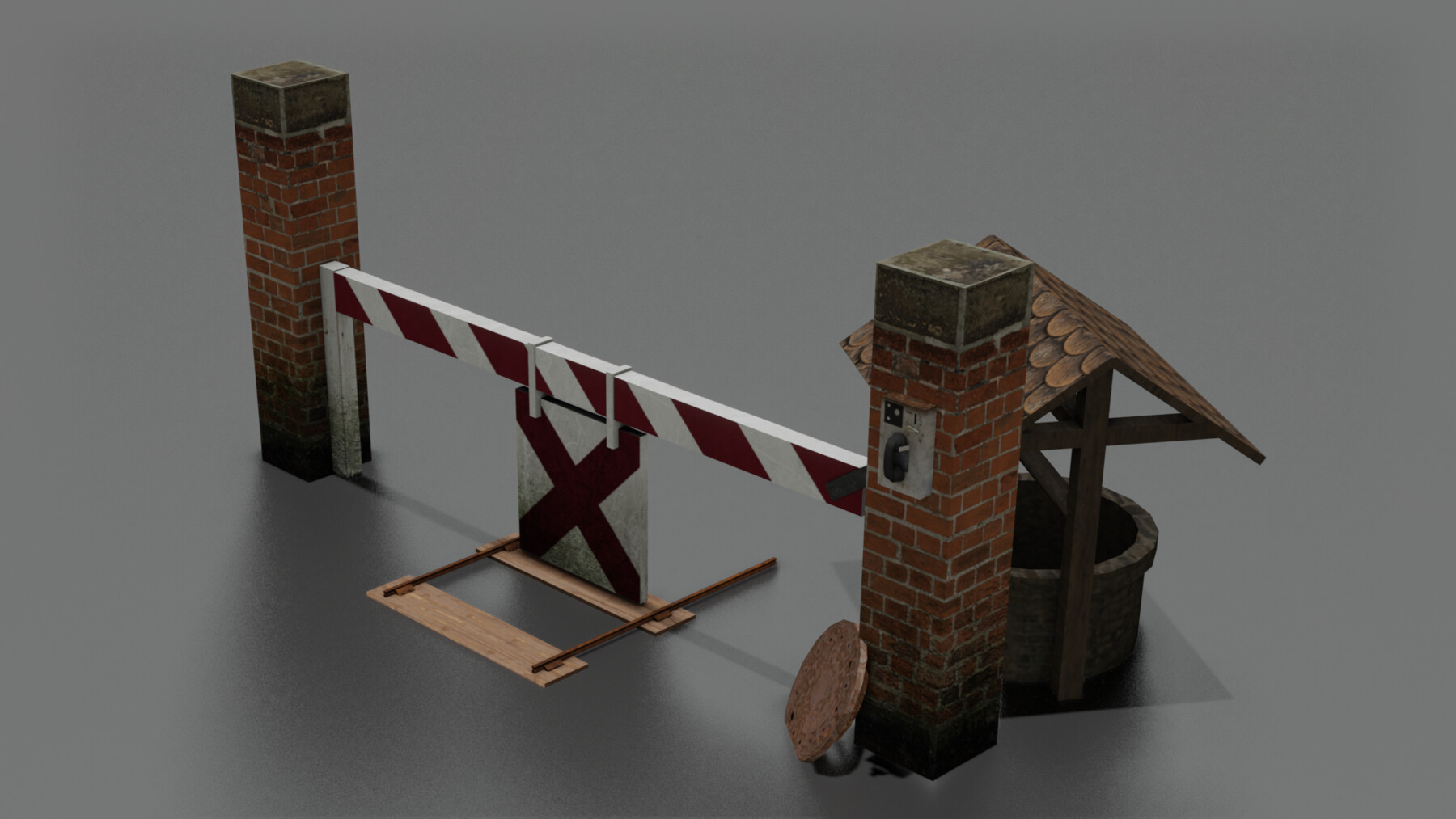 ArtStation - Railway props and well Low poly Game Ready | Game Assets