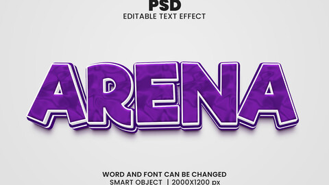 ArtStation - 3D Arena PSD fully editable text effect. Layer style PSD ...