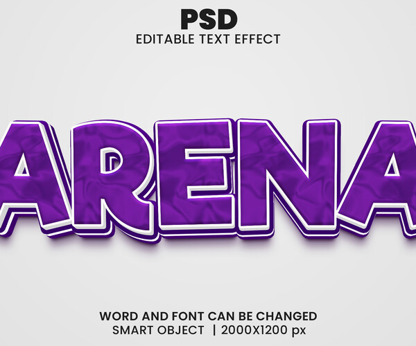 ArtStation - 3D Arena PSD fully editable text effect. Layer style PSD ...