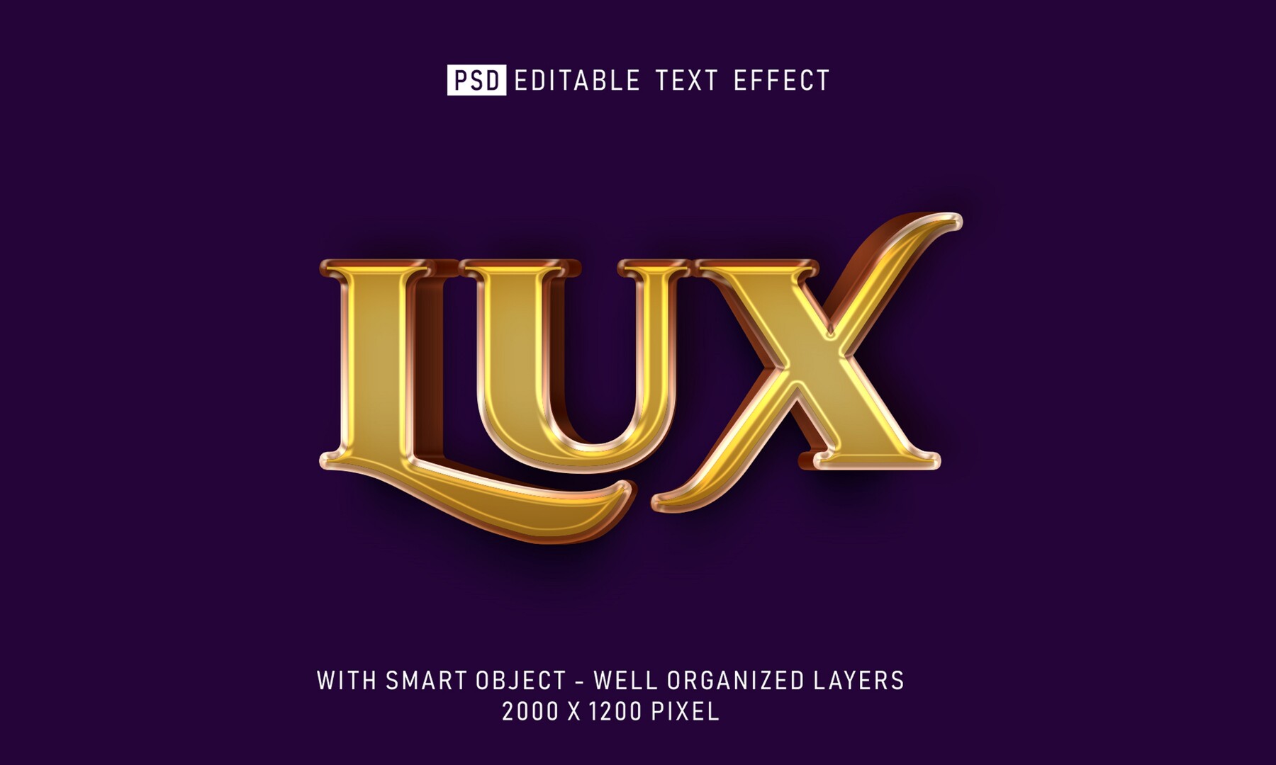 ArtStation - 3D Lux. PSD fully editable text effect. Layer style PSD ...