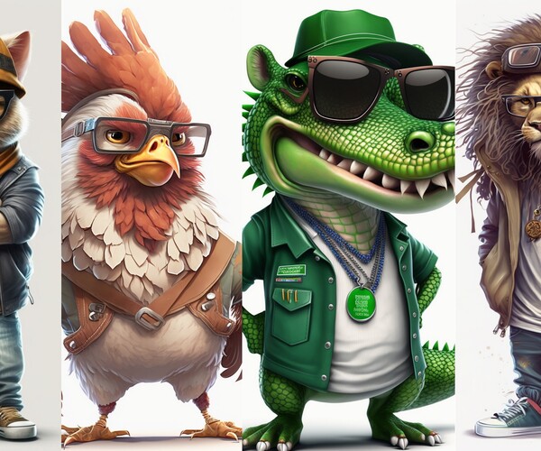 ArtStation - Swag Time: 70 Animal and 30 Cartoon illustrations | Artworks