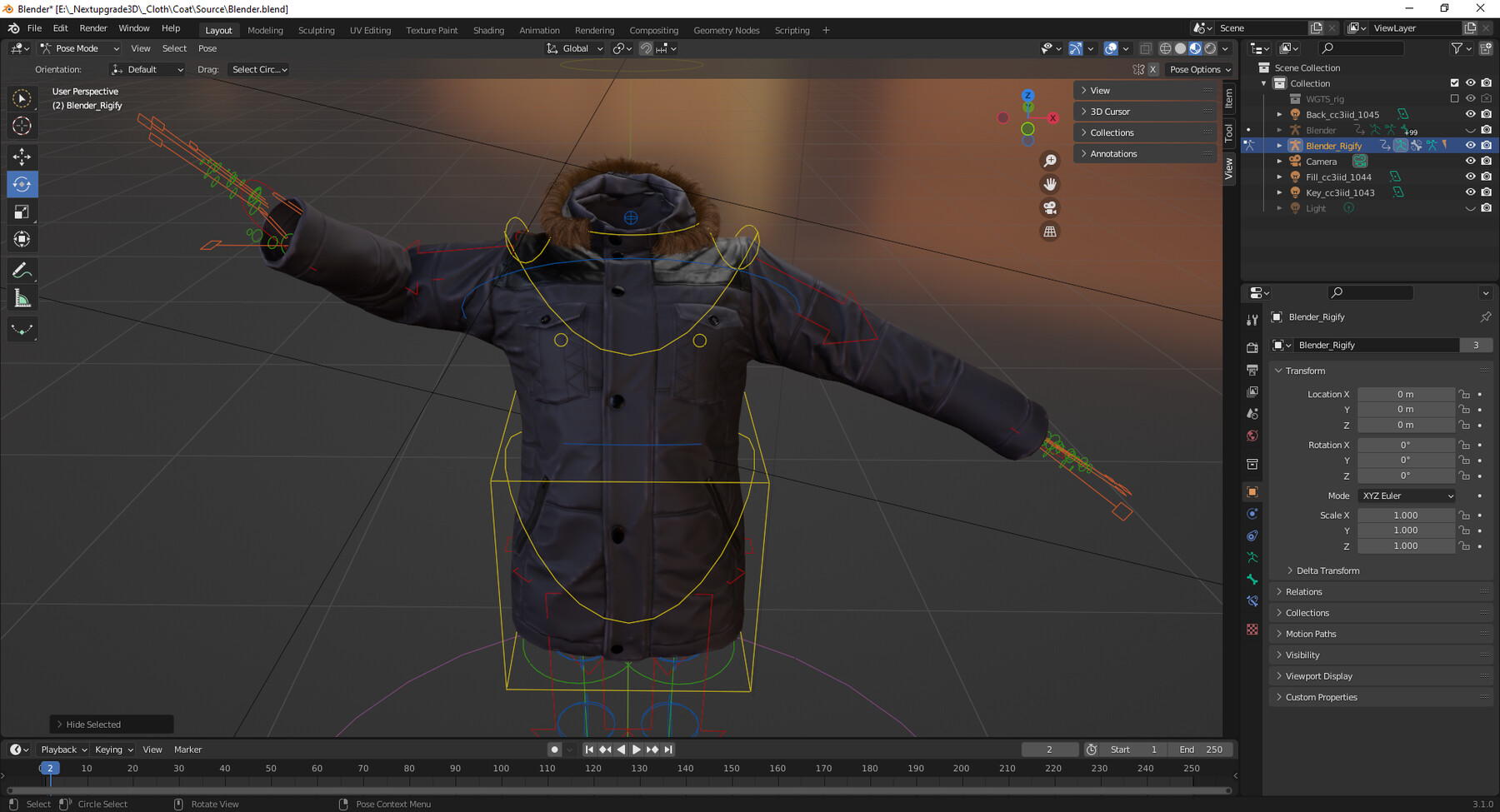 ArtStation - Coat Realistic 3D Rigged Low-poly 3D model | Game Assets