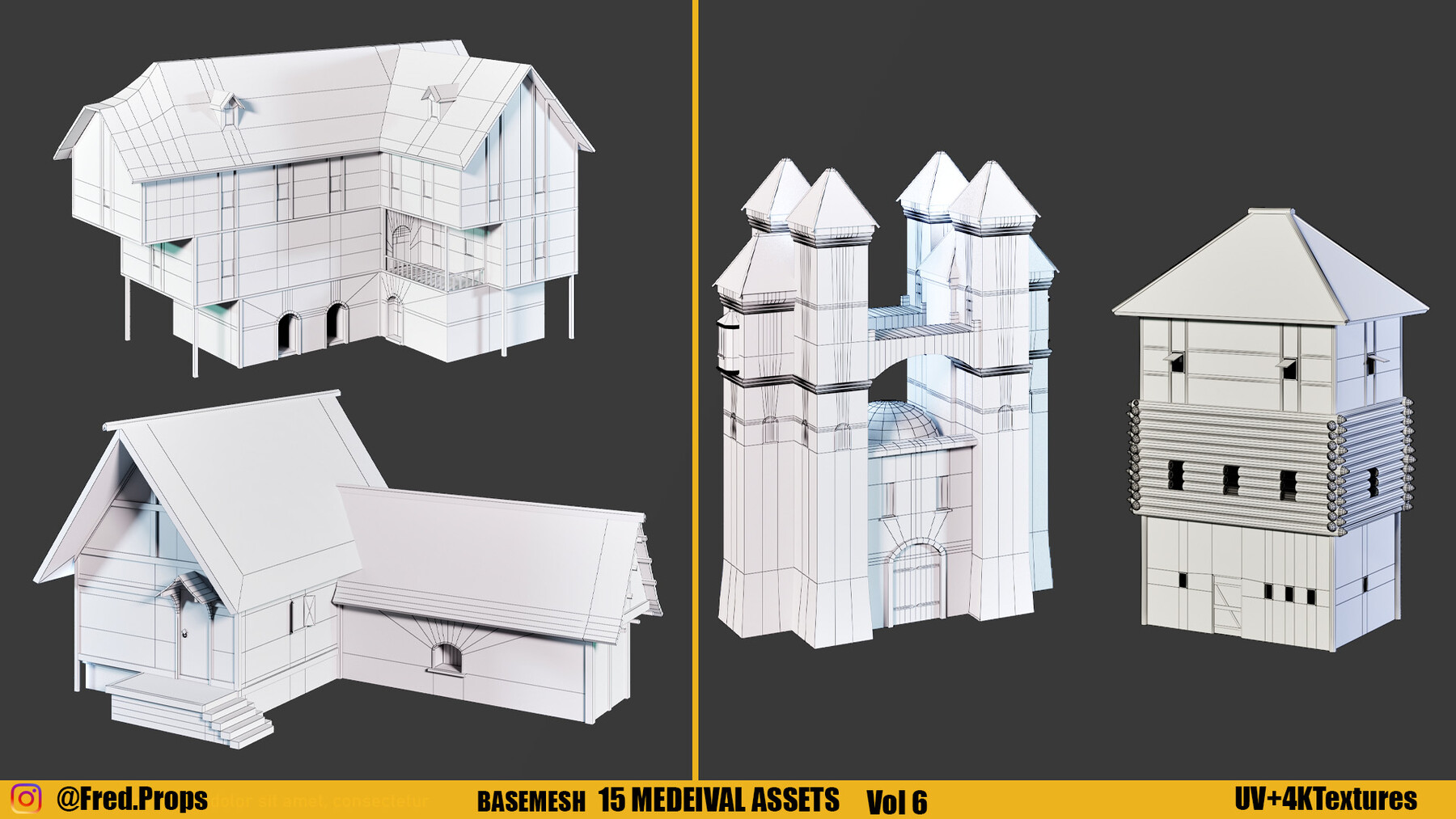 ArtStation - Kitbash Medieval Assets+Texures Vol 6 | Game Assets