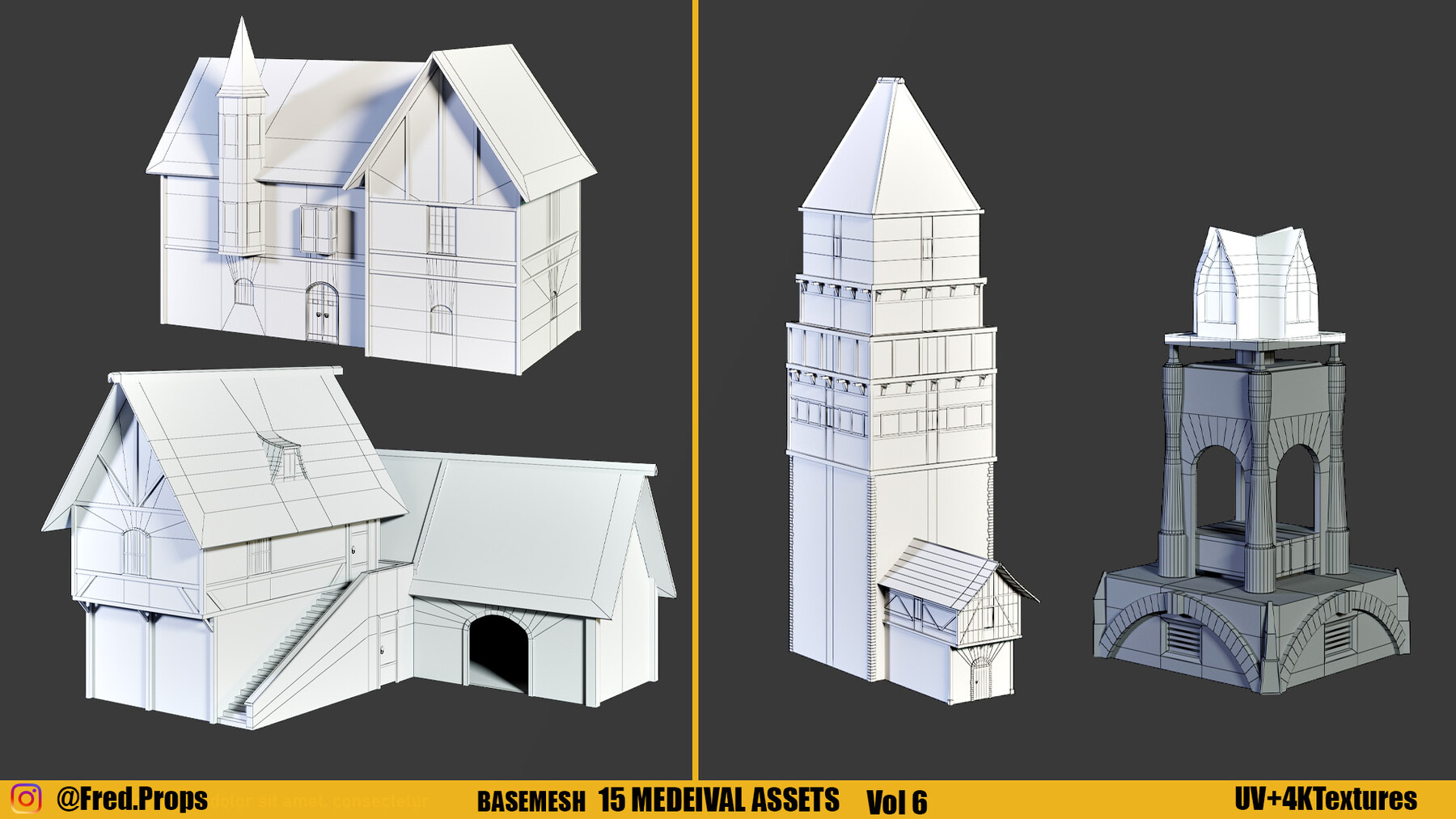 ArtStation - Kitbash Medieval Assets+Texures Vol 6 | Game Assets
