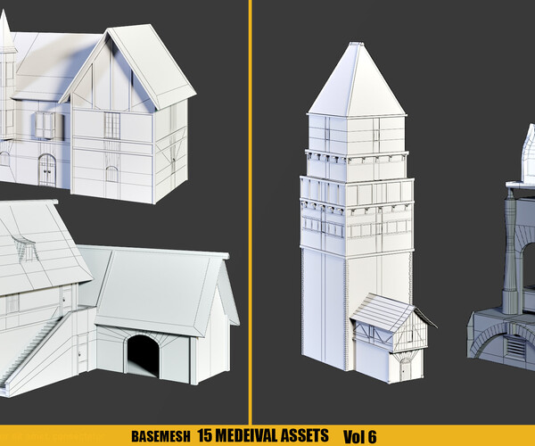 ArtStation - Kitbash Medieval Assets+Texures Vol 6 | Game Assets