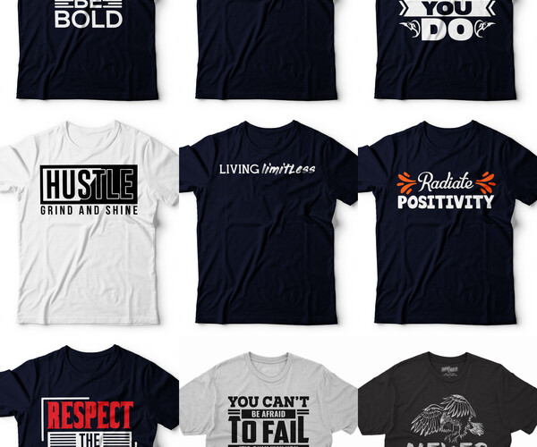 ArtStation - 50 Motivational Designs Bundle (AI, EPS, PNG, SVG, PSD ...