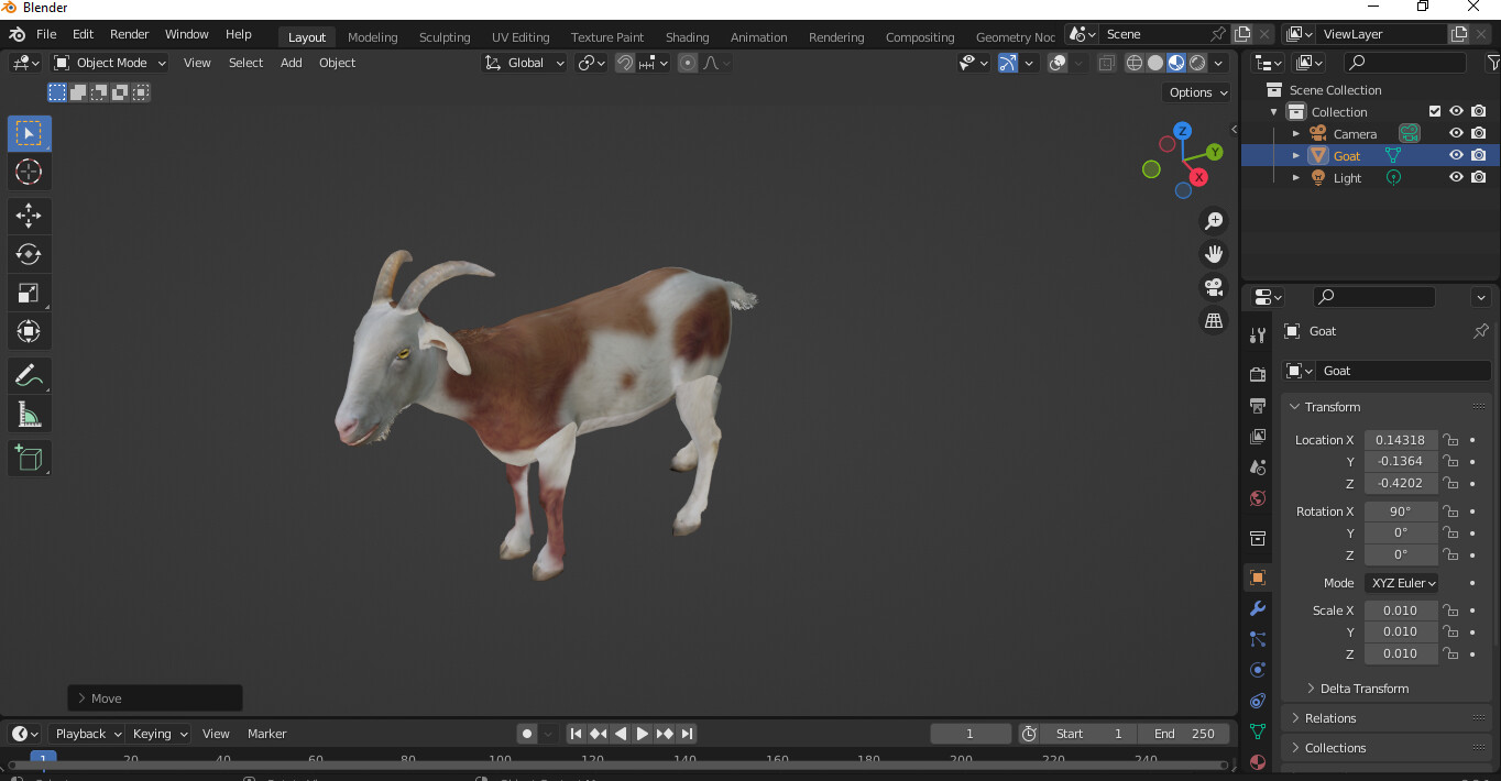 ArtStation - Dairy Brown Goat | Game Assets