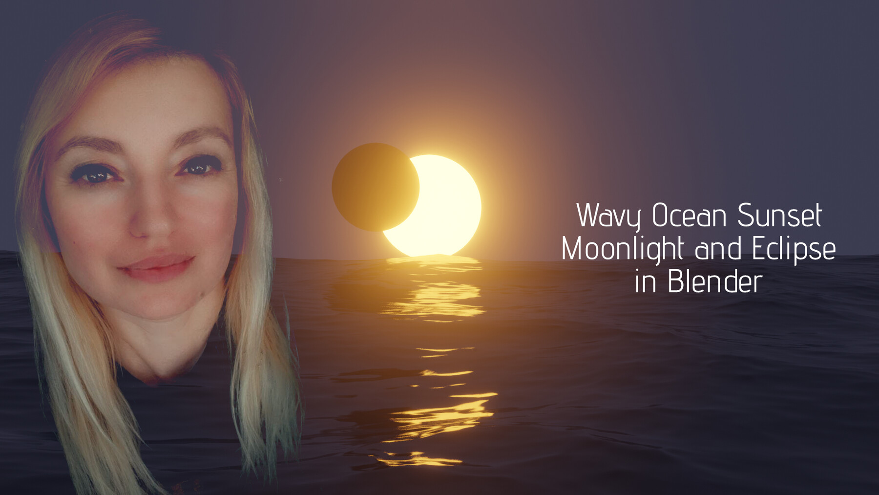 ArtStation - Wavy Ocean Sunset Moonlight and Eclipse in Blender | Tutorials