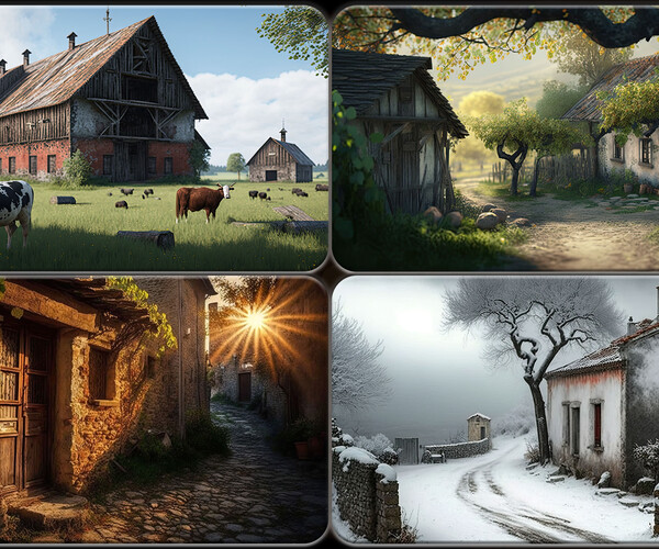 ArtStation - 100 Realistic Environments - Village Reference Pack | 8K ...