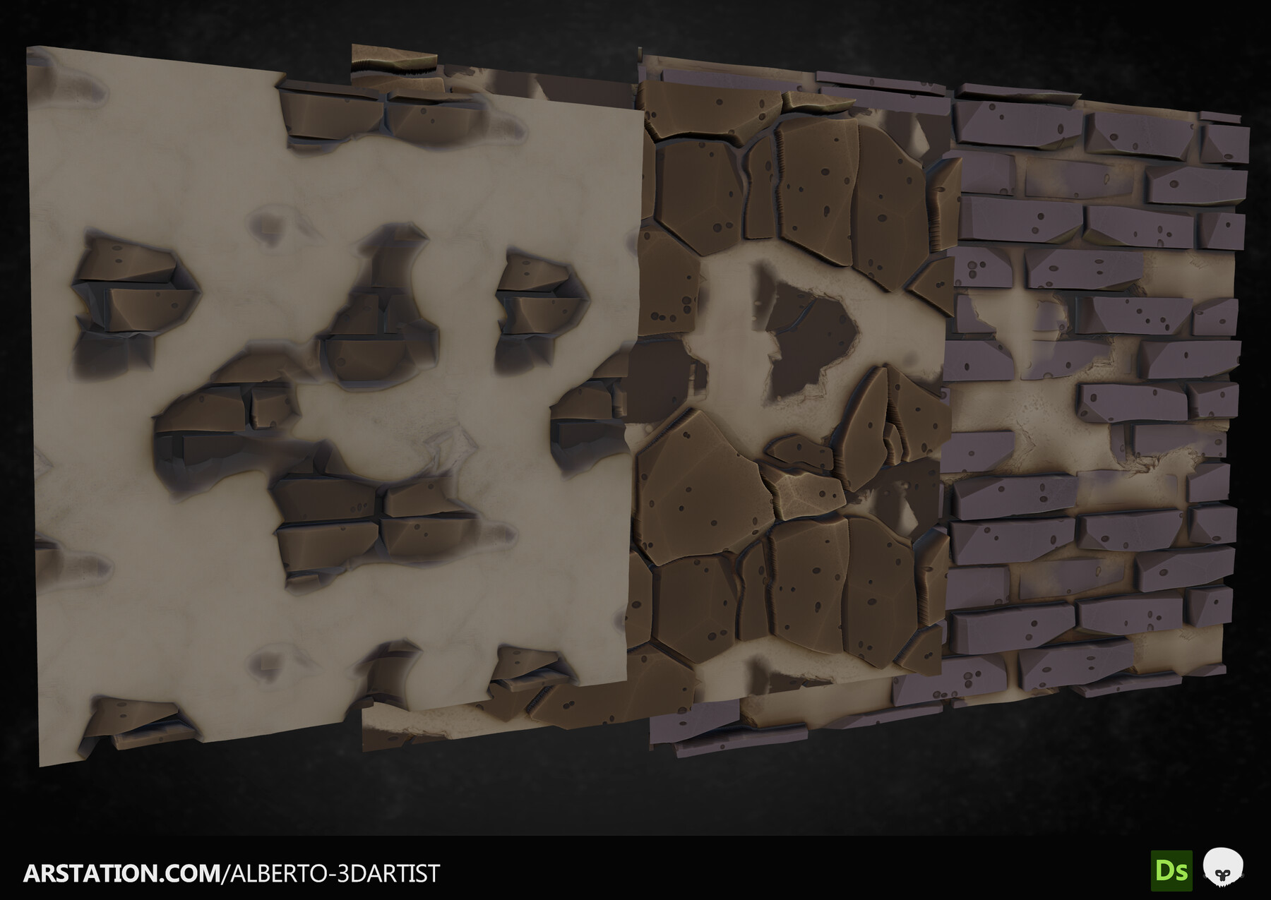 ArtStation - Stylized Wall brick - Texture | Game Assets
