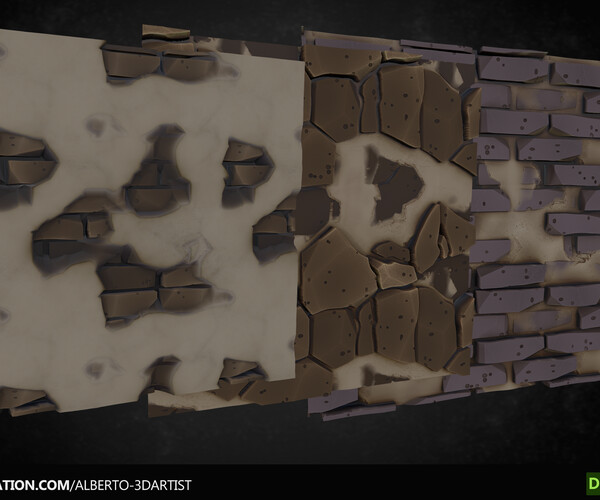 ArtStation - Stylized Wall brick - Texture | Game Assets