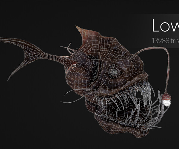 ArtStation - Fish low poly model / Anglerfish lowpoly / ocean horror ...