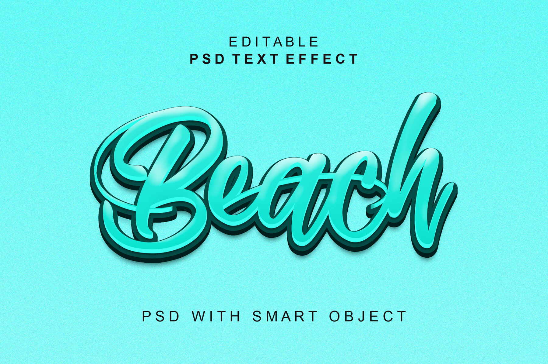 ArtStation - 3D Beach. PSD fully editable text effect. Layer style PSD mockup template. | Artworks