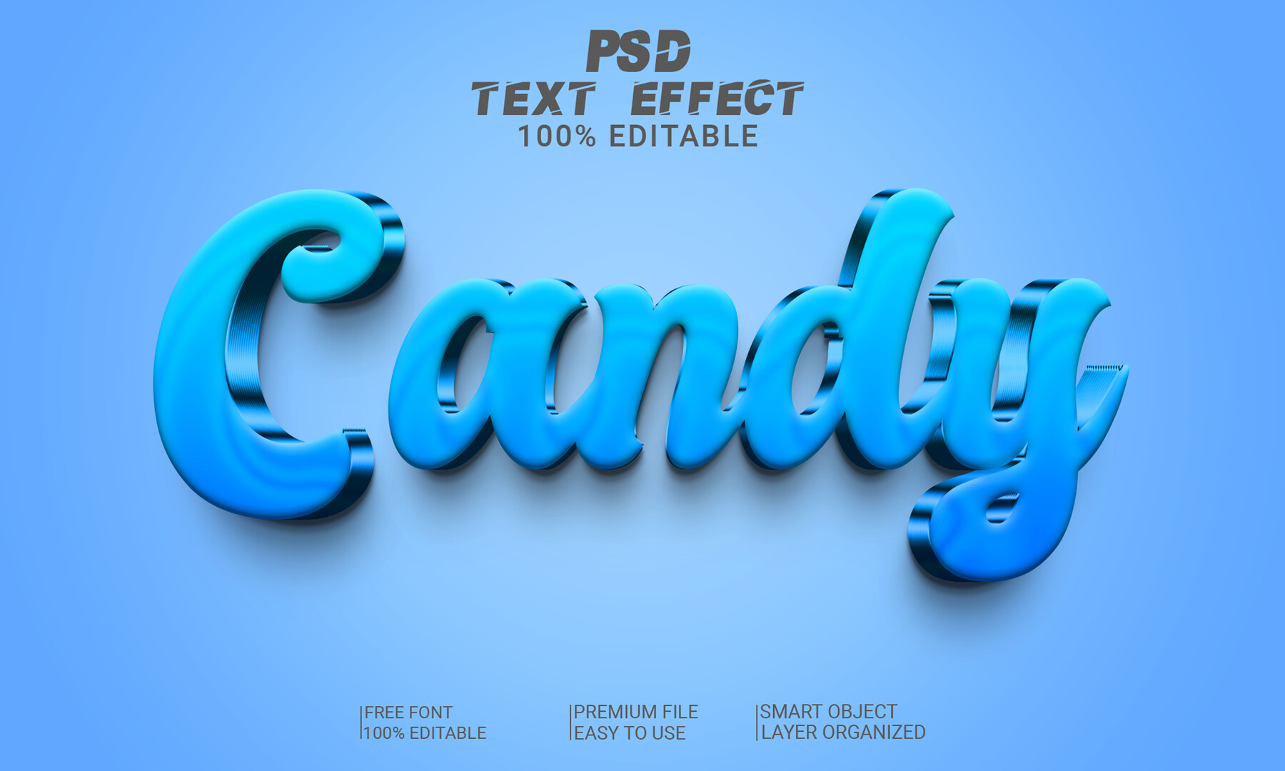 ArtStation - 3D Candy. PSD fully editable text effect. Layer style PSD ...