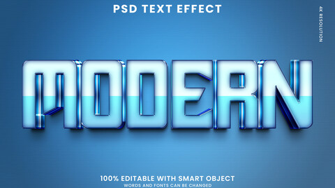ArtStation - 3D Modern. PSD fully editable text effect. Layer style PSD ...