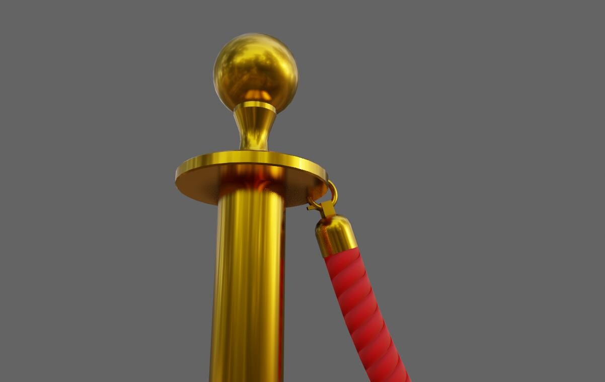 ArtStation - Queue Separator Pedestal - Organizador de Fila Low-poly 3D ...