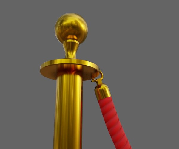 ArtStation - Queue Separator Pedestal - Organizador de Fila Low-poly 3D model | Game Assets