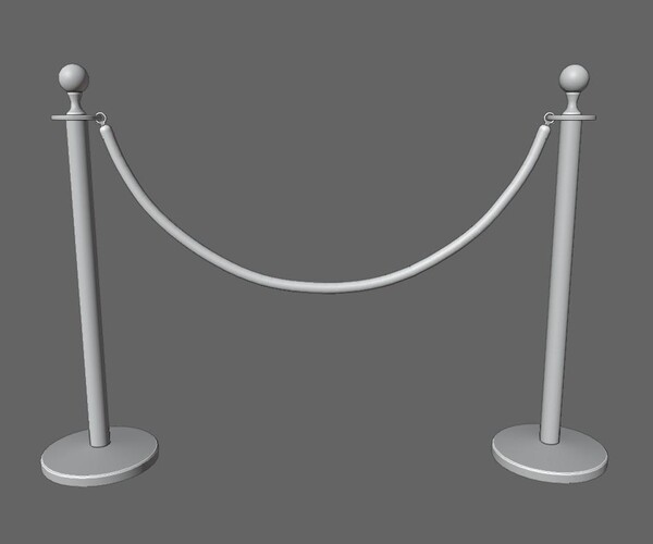 ArtStation - Queue Separator Pedestal - Organizador de Fila Low-poly 3D model | Game Assets