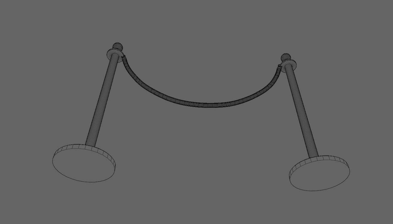 ArtStation - Queue Separator Pedestal - Organizador de Fila Low-poly 3D model | Game Assets