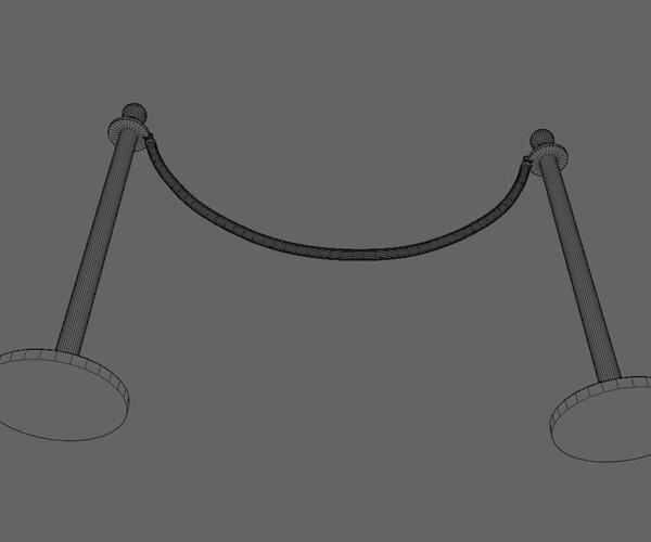 ArtStation - Queue Separator Pedestal - Organizador de Fila Low-poly 3D model | Game Assets