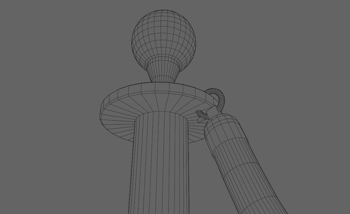 ArtStation - Queue Separator Pedestal - Organizador de Fila Low-poly 3D model | Game Assets