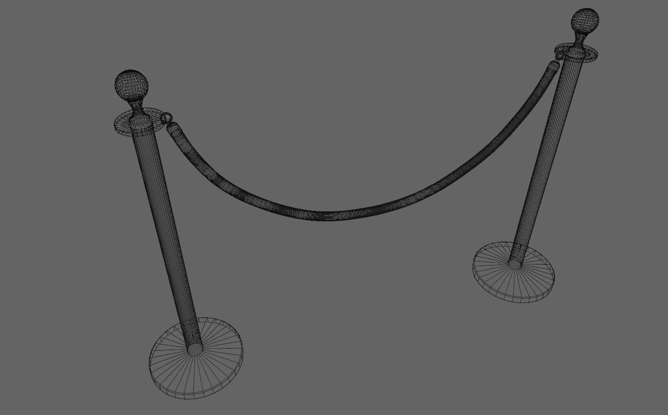 ArtStation - Queue Separator Pedestal - Organizador de Fila Low-poly 3D model | Game Assets