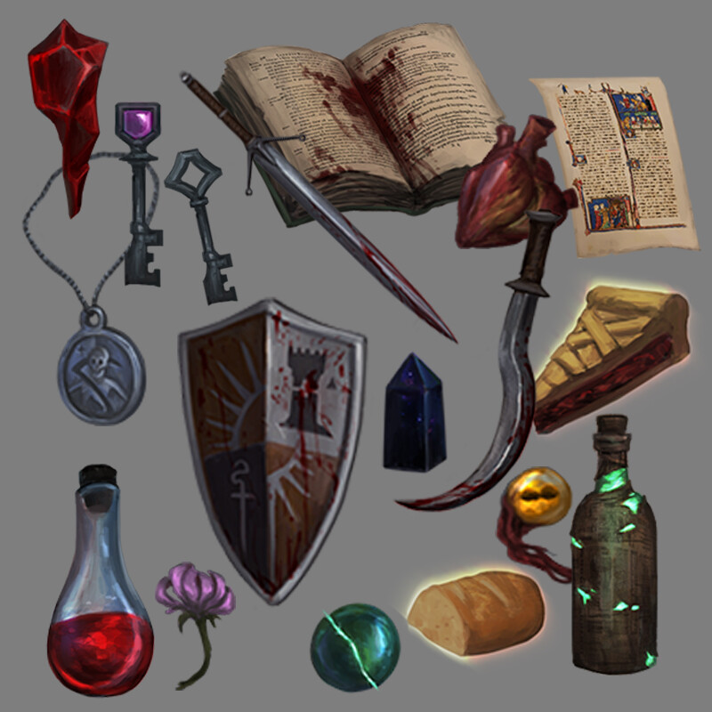 ArtStation - [2D] 110 Fantasy Items | Game Assets