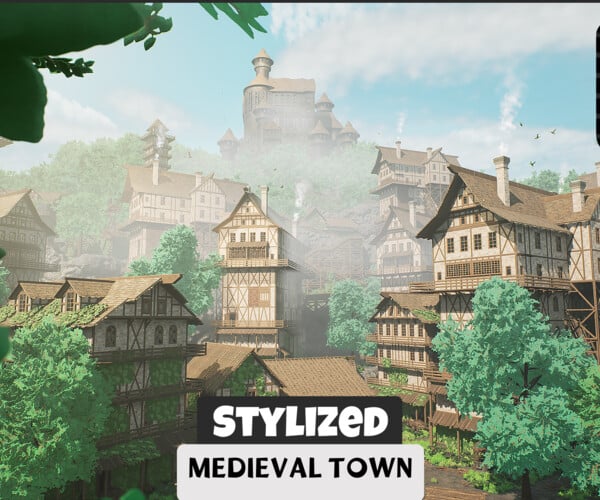 ArtStation - Modular Medieval Town - Medieval Village - Medieval City ...
