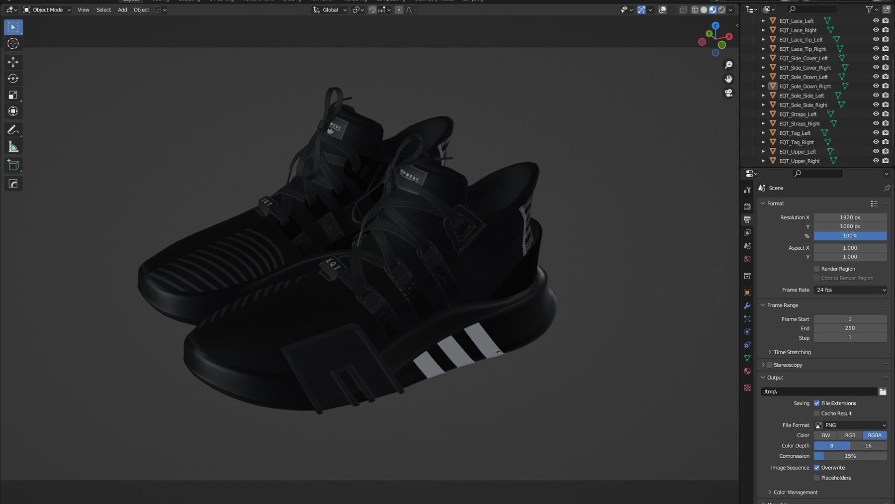 ArtStation - Adidas EQT Bask ADV Blue with PBR textures (4K) | Resources