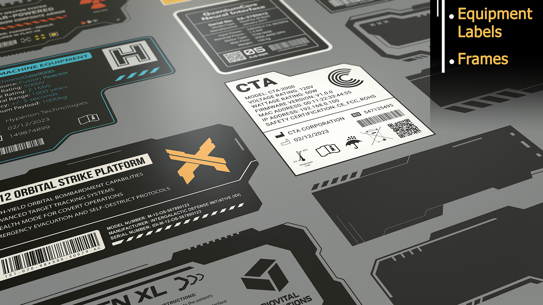 ArtStation - 470 Sci-Fi Decals-Vol 02 | Game Assets