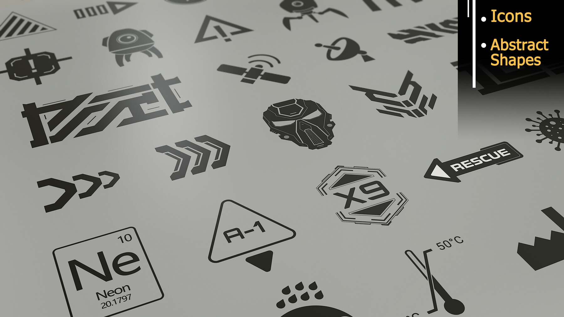 ArtStation - 470 Sci-Fi Decals-Vol 02 | Game Assets