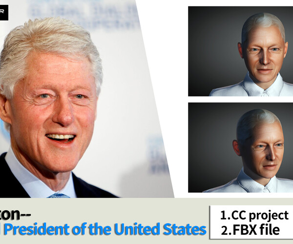 ArtStation - Bill Clinton/42nd President of the United States with ...