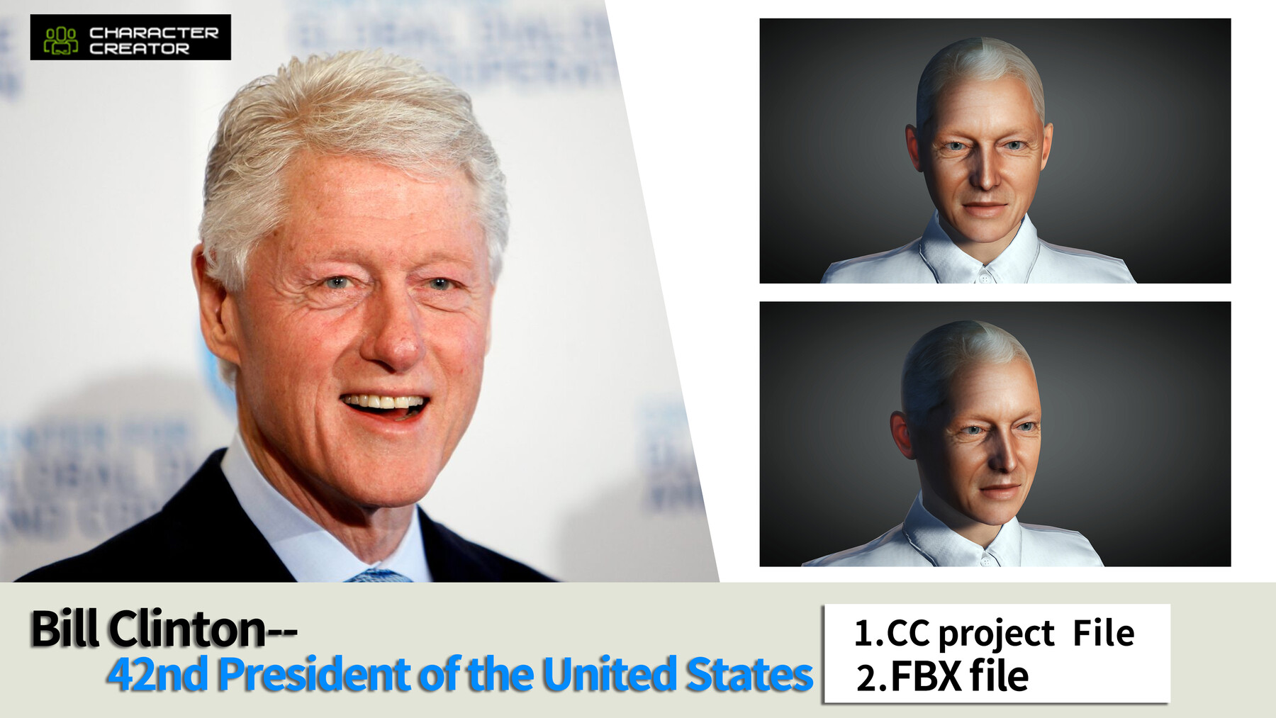 ArtStation - Bill Clinton/42nd President of the United States with ...