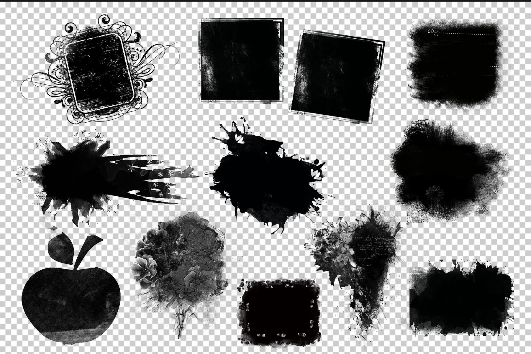 ArtStation - 100 Painted mask frames, photo frame, Photoshop overlay ...