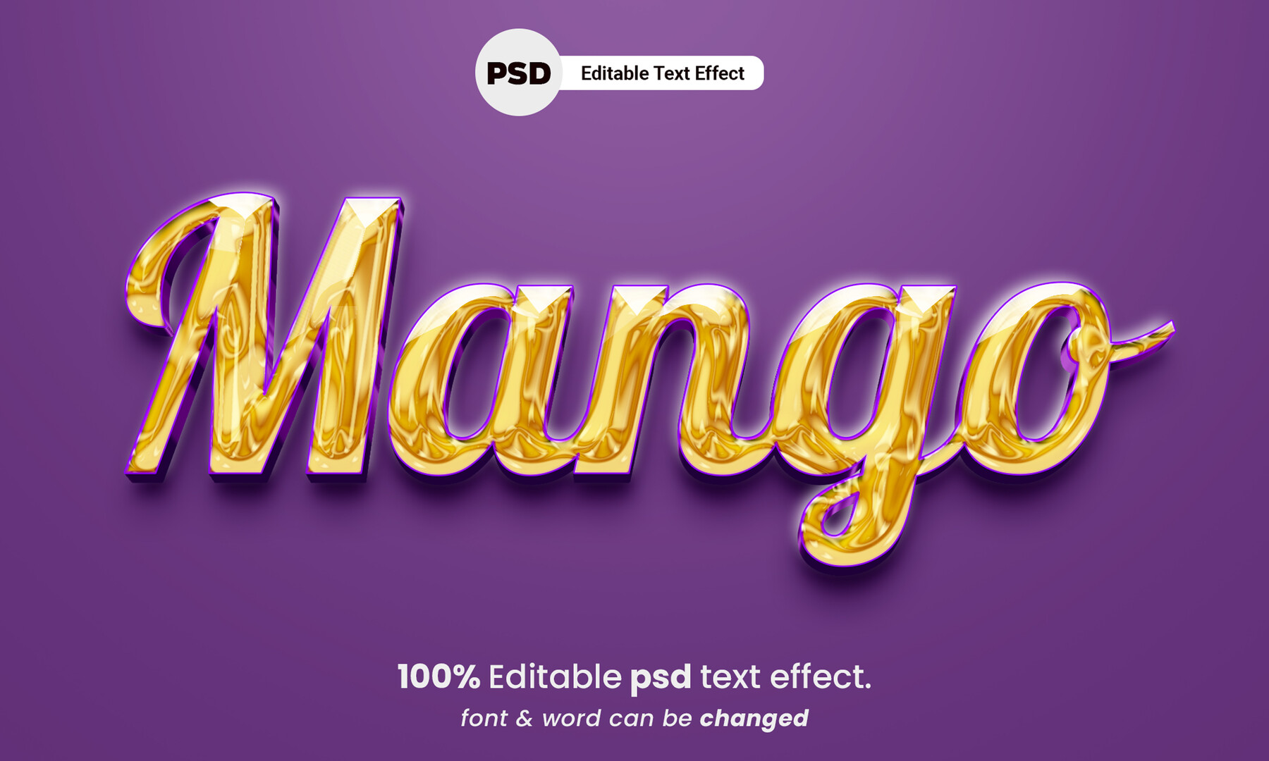 ArtStation - 3D Mango. PSD fully editable text effect. Layer style PSD ...