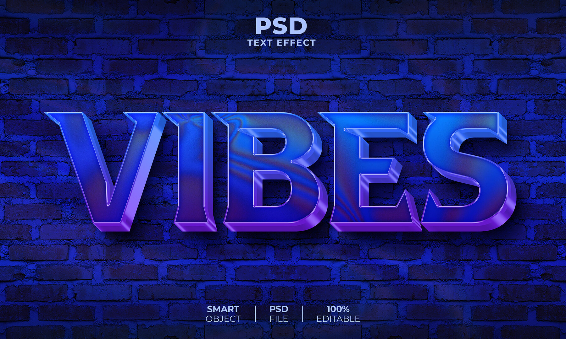 ArtStation - 3D Vibes. PSD fully editable text effect. Layer style PSD ...