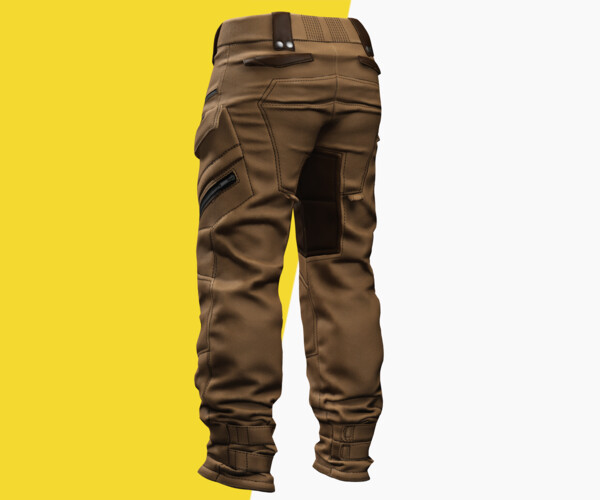 ArtStation - Realistic Pants 1 for Men Rigged Low-poly 3D model | Game ...