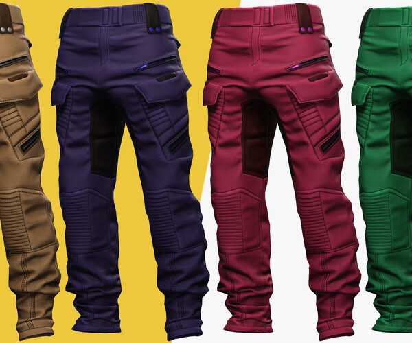 ArtStation - Realistic Pants 1 for Men Rigged Low-poly 3D model | Game ...