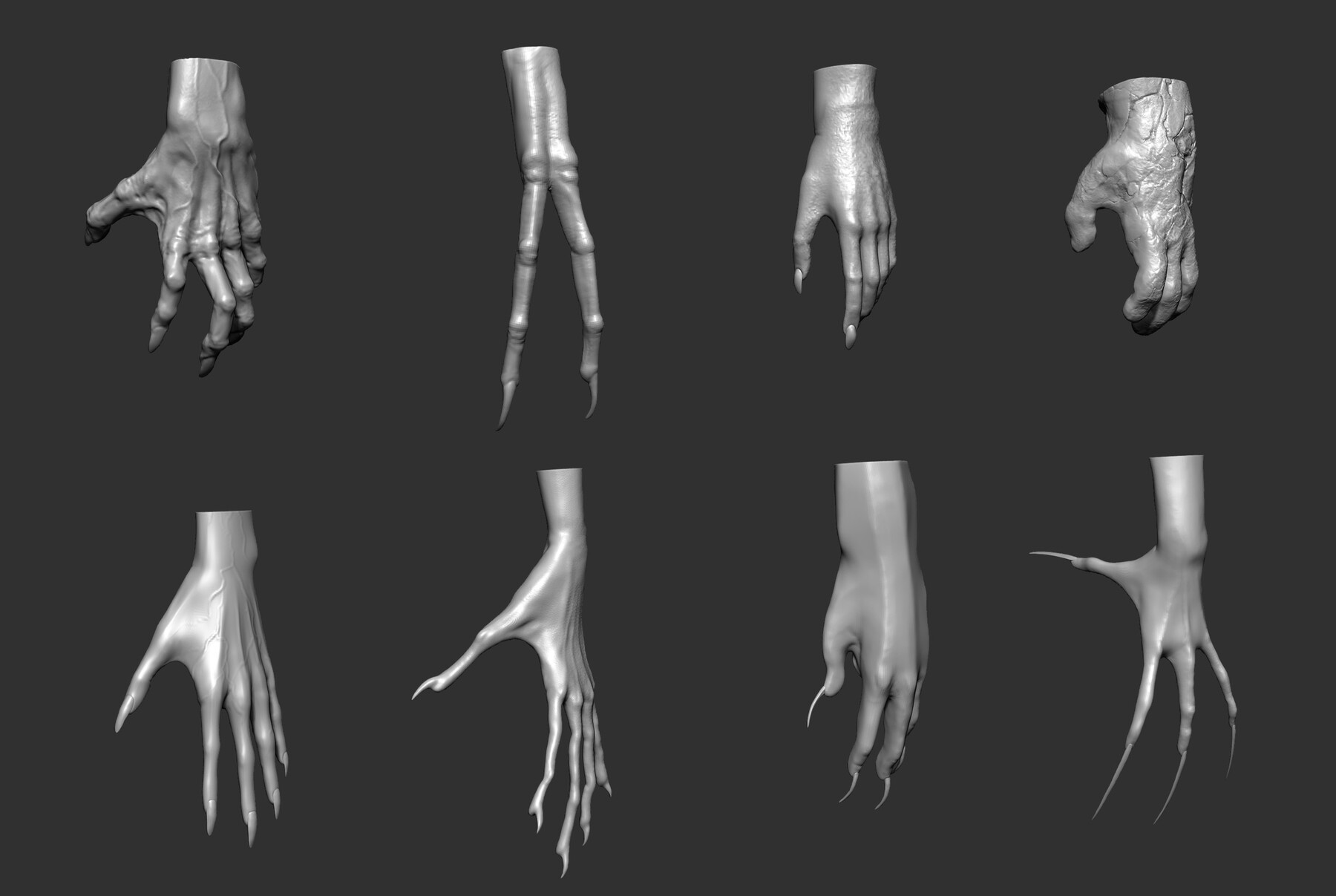 ArtStation - 8 IMM Creature & Monster hands set (OBJ & ZTOOL FILES ...