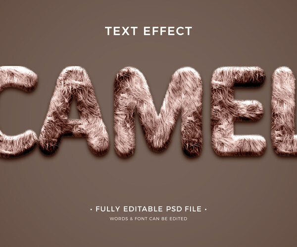 ArtStation - 3D Camel PSD fully editable text effect. Layer style PSD ...
