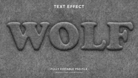 ArtStation - 3D Wolf PSD fully editable text effect. Layer style PSD ...