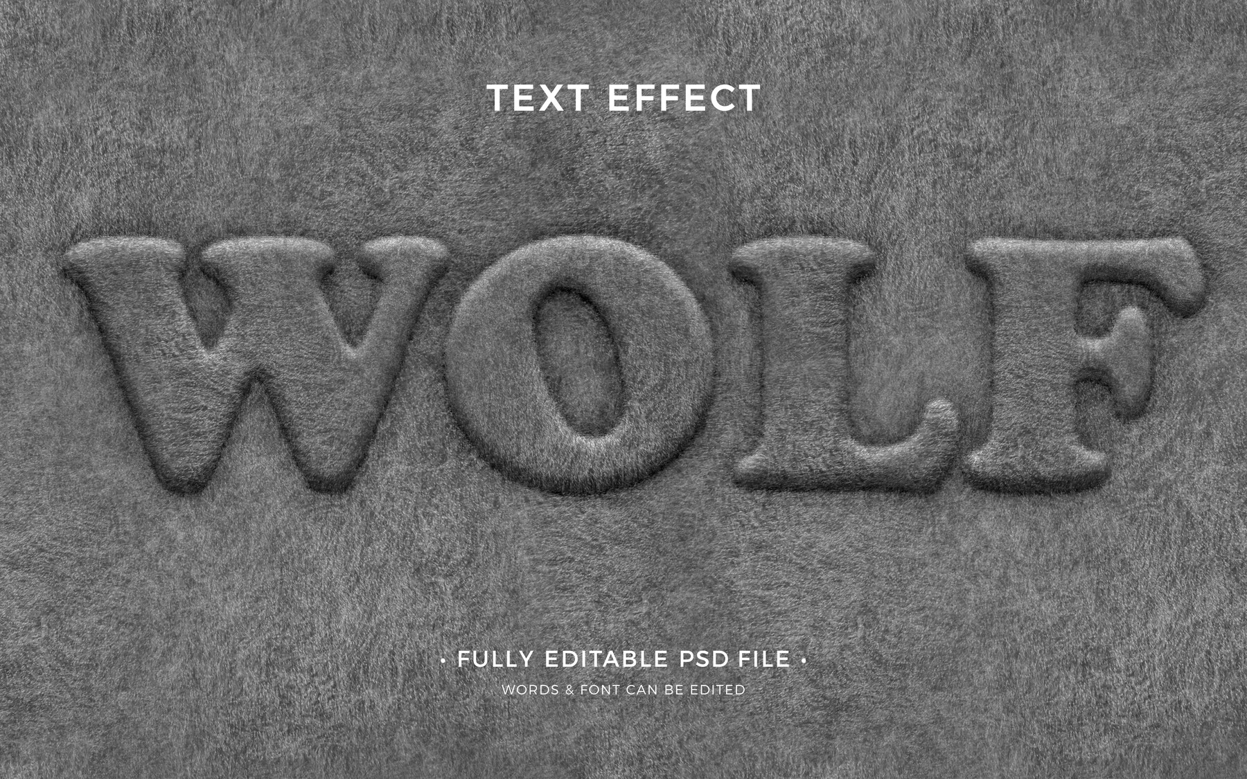 ArtStation - 3D Wolf PSD fully editable text effect. Layer style PSD ...