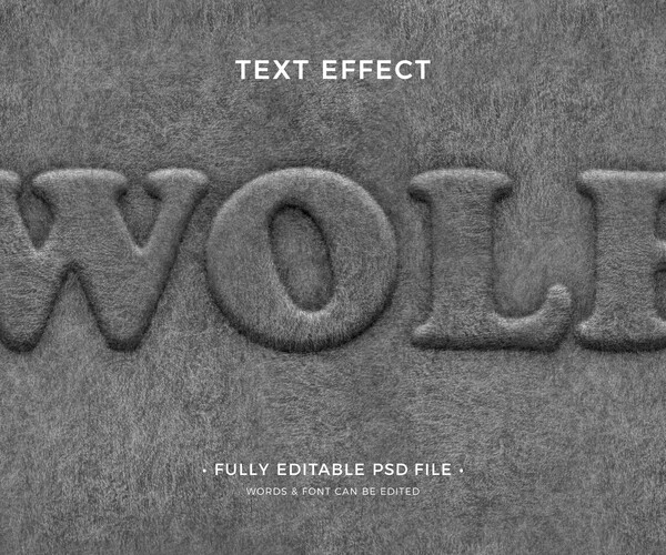 ArtStation - 3D Wolf PSD fully editable text effect. Layer style PSD ...