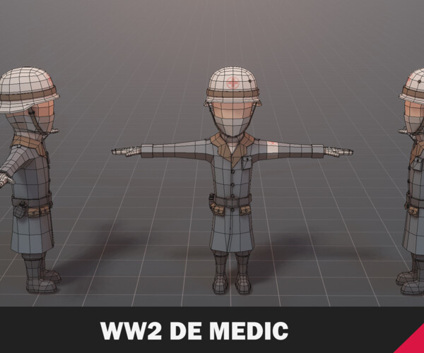 ArtStation - WW2 DE Medic | Game Assets