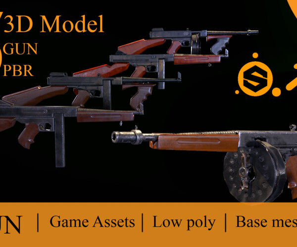 ArtStation - Gun- 5 Model-Game Assets-vol 01 | Game Assets